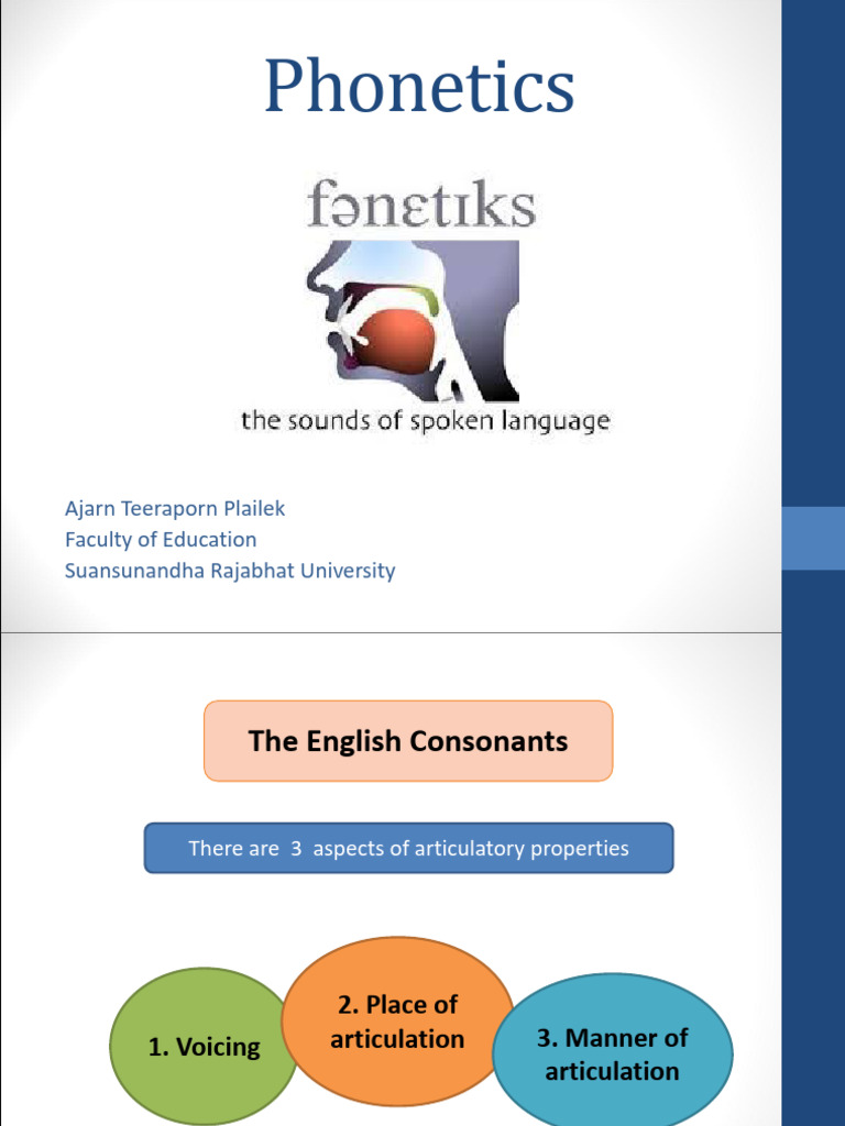 Phonetics - Consonants (Places and Manners) | PDF | Phonetics | Human Voice