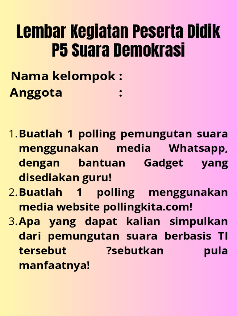 LKPD p5 Suara Demokrasi | PDF