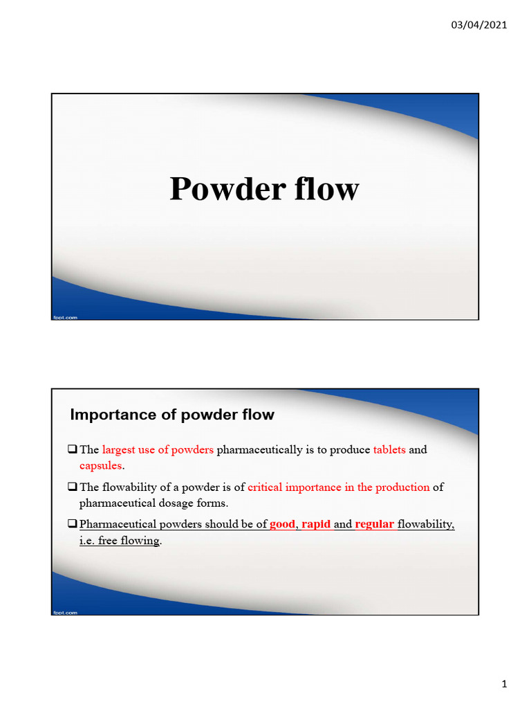 Powder Flow-20230407 | PDF | Density | Tablet (Pharmacy)