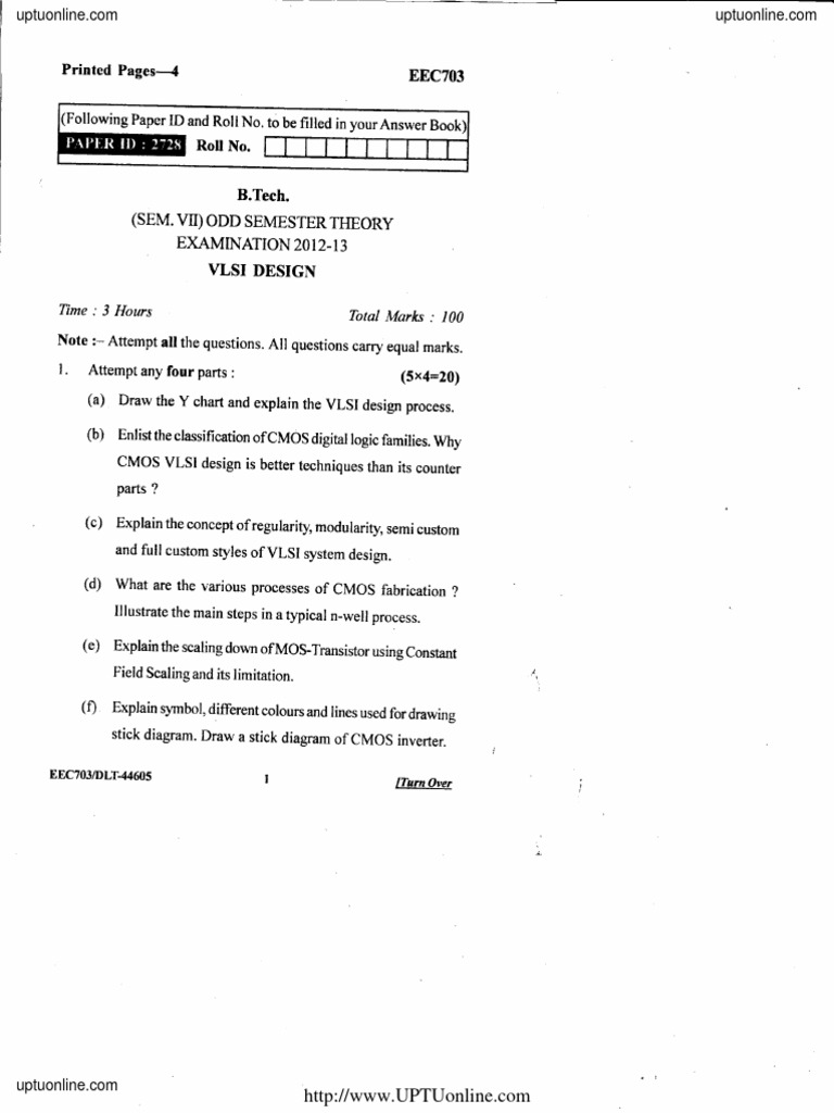 Eec-703 Vlsi Design 2012-13 | PDF | Cmos | Logic Gate