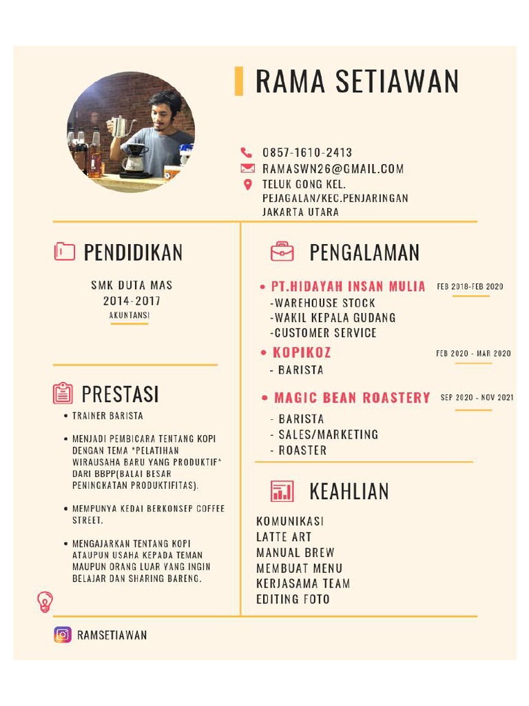 Cv Rama setiawan | PDF
