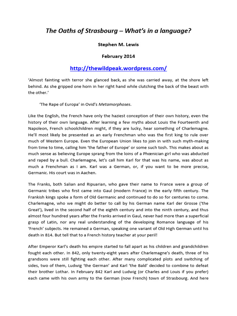 The_Oaths_of_Strasbourg_What_s_in_a_lang | PDF | Middle Ages