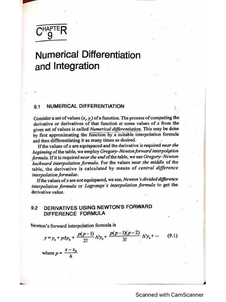 Unir-3 Numerical Differentiation Int | PDF