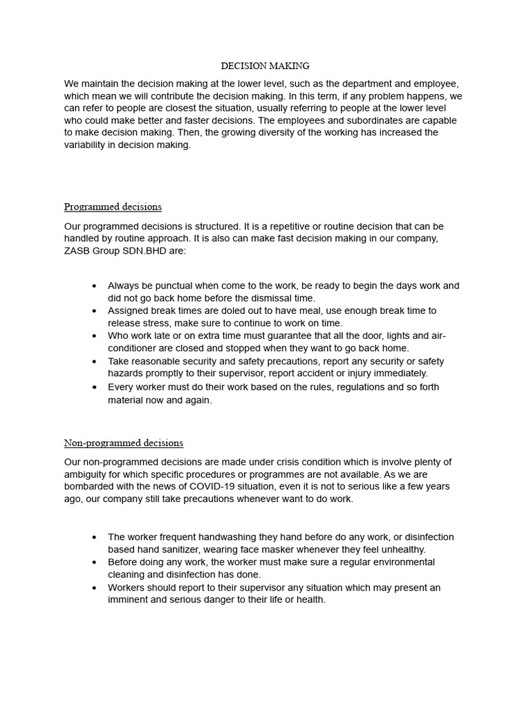 Decision Making | Download Free PDF | Decision Making | Business