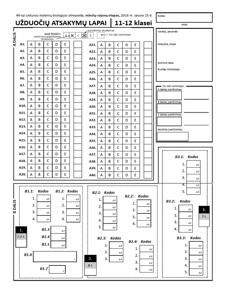 Ans-Sheet SEN 2016 | PDF