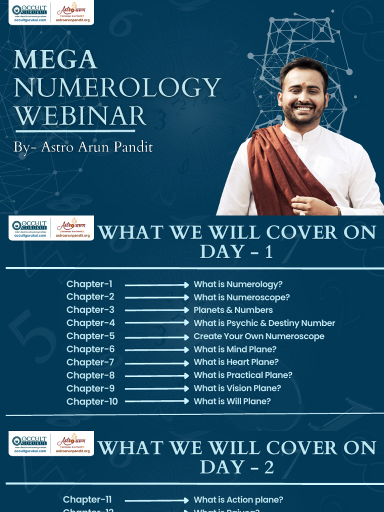 Mega Numerology Webinar DAY 2 PPT With Content | PDF | Planets In Astrology