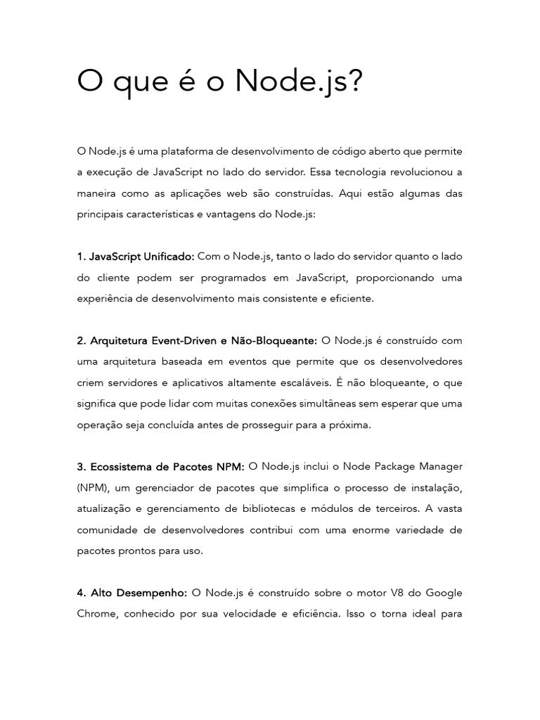 O Que É o Node | PDF | Script Java | Servidor (informática)