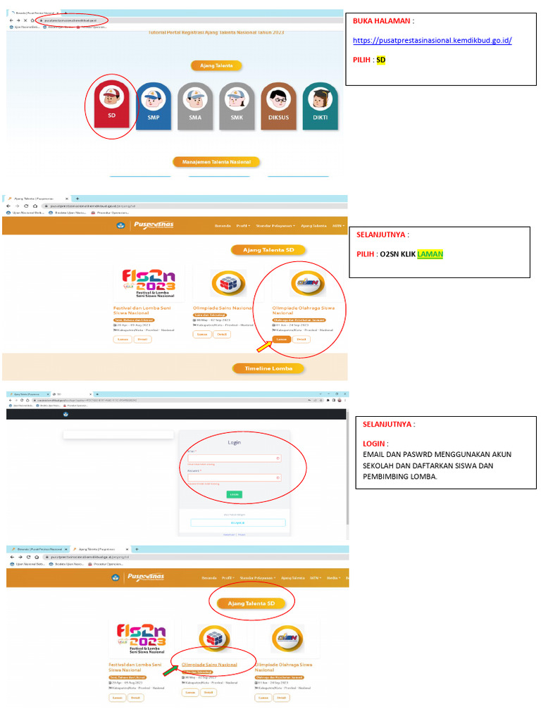 Panduan Pendaftaran O2sn SD 2023 | PDF | Karier & Perkembangan