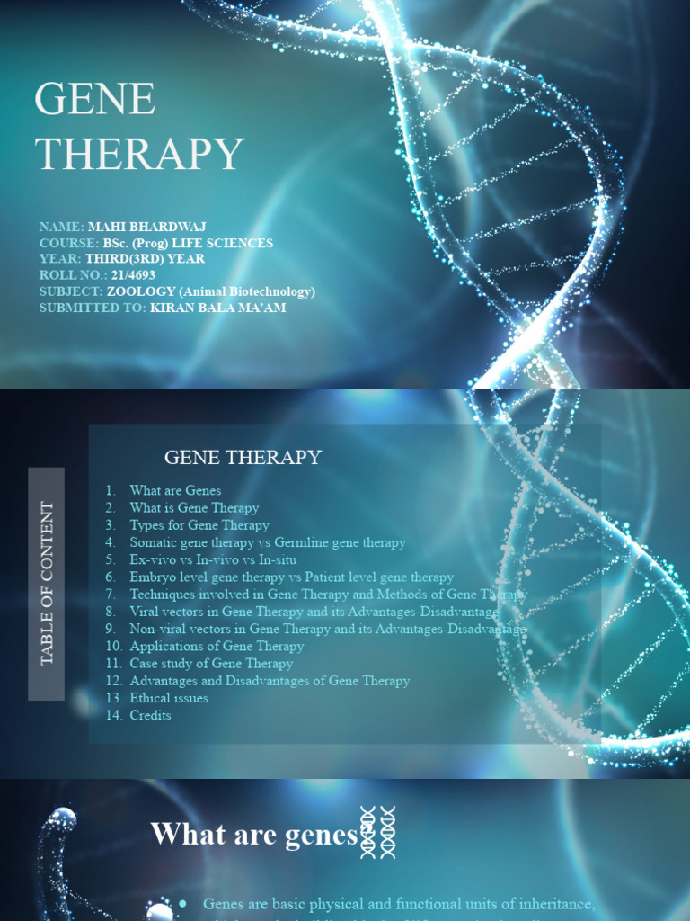 Gene Therapy PPT by Mahi Bhardwaj (21 - 4693) | PDF | Gene Therapy ...