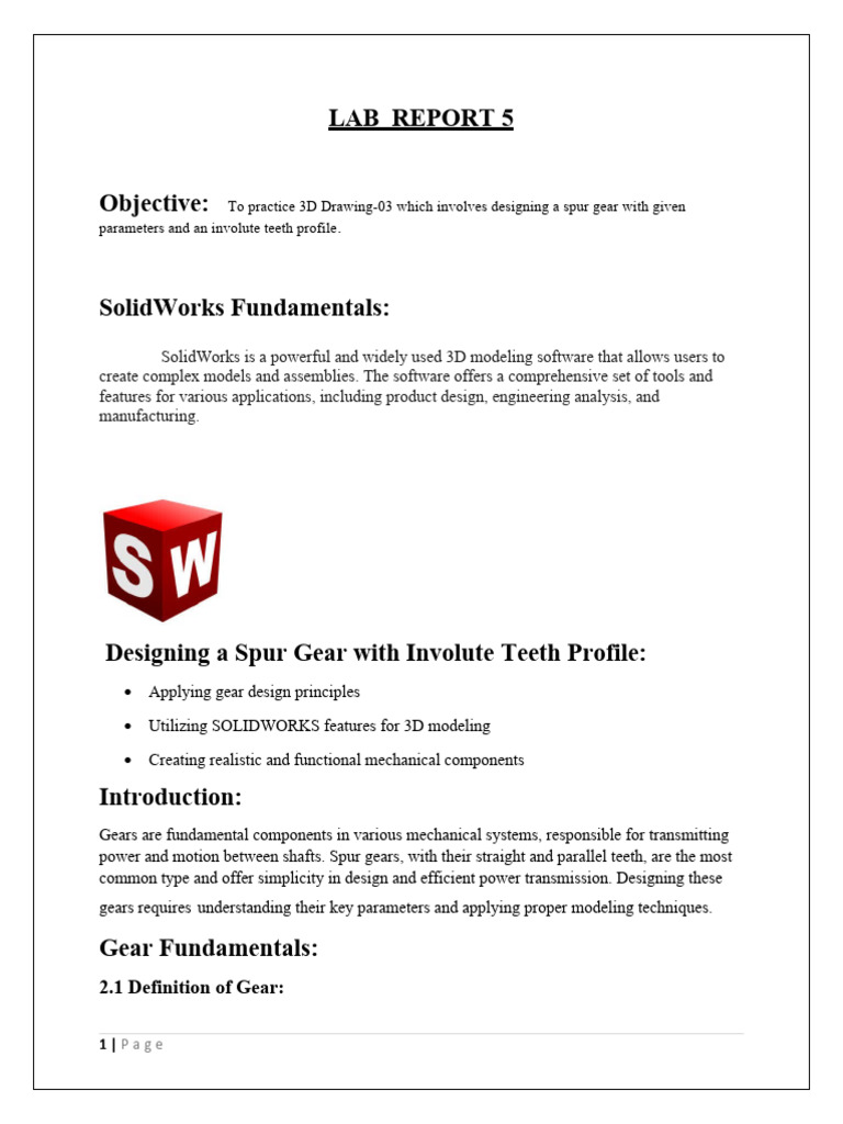 Lab Report 5 | PDF | Gear | Circle