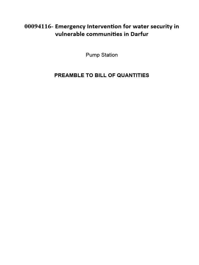 ITB 94116 - GEN - Specifications For Water Supply Pump House Works ...