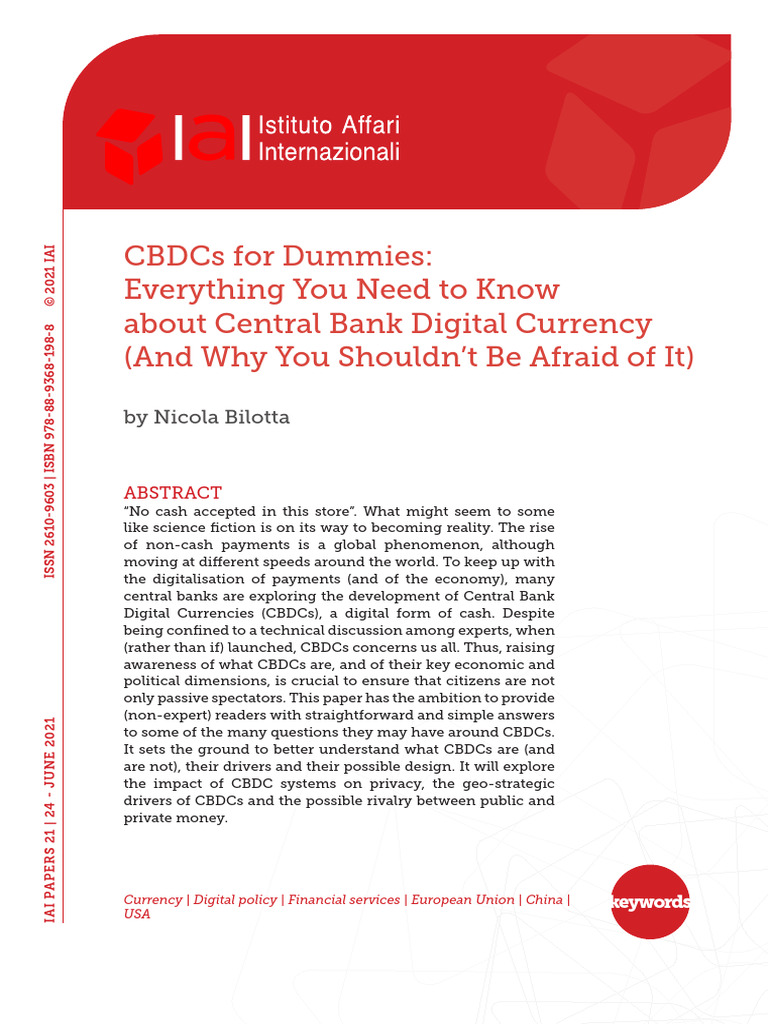 CBDCs For Dummies Everything You Need To | PDF | Money | Cash