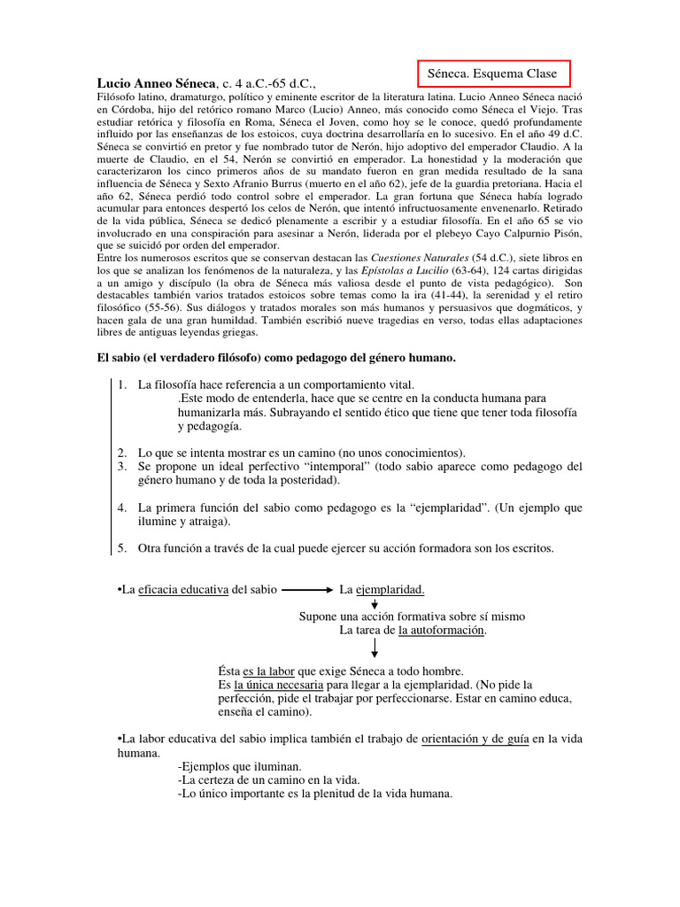 1 Lucio Anneo Séneca. Esquema Clase | PDF | Séneca El Joven | Nerón