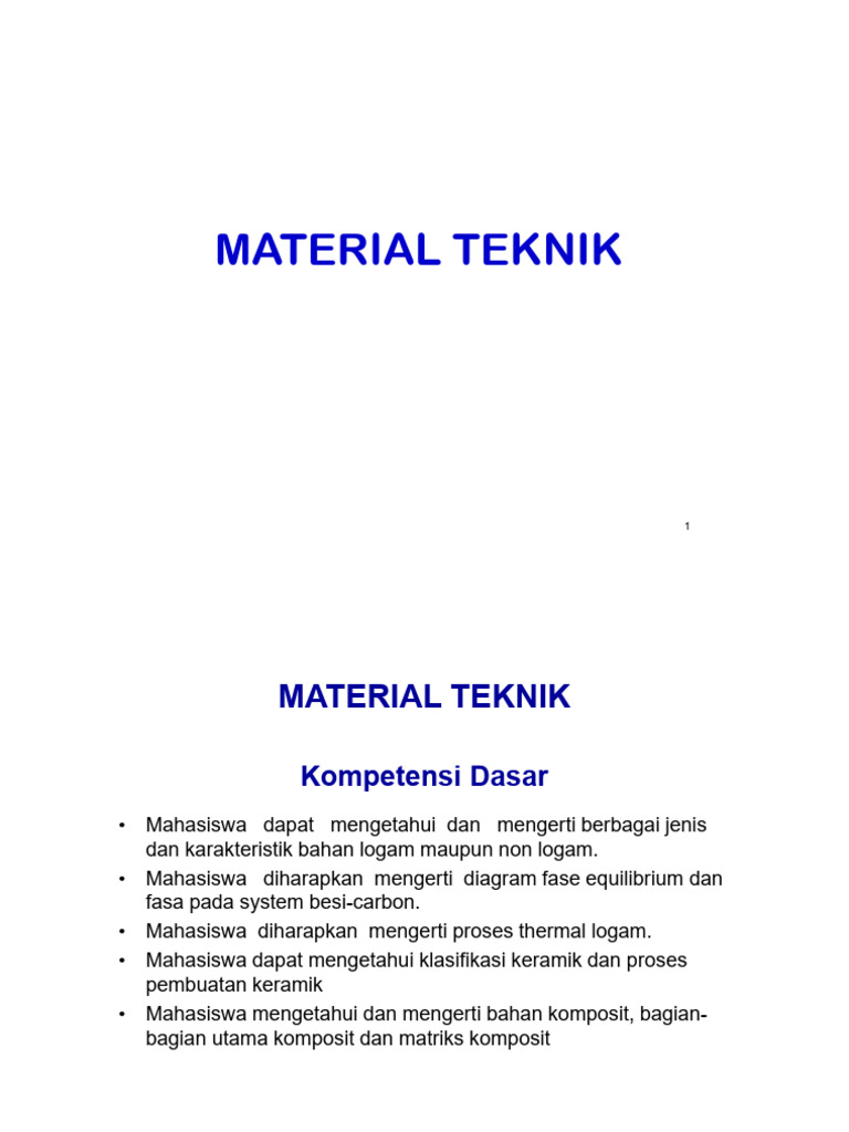 Material Teknik 1 | PDF