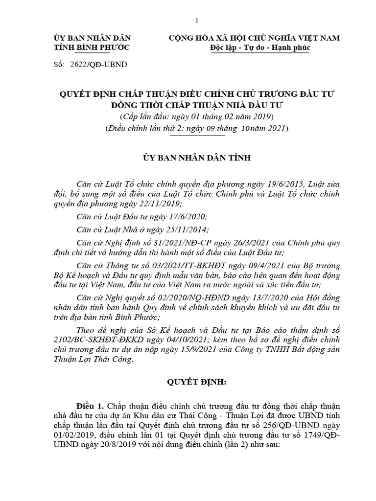 VBPH DK DK - QD 192 CTDT Dc2 Khu Dan Cu Cty Thaun Loi Thai Cong ...