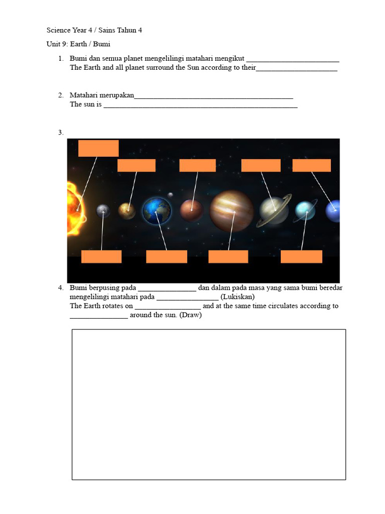 Science Year 4 - Earth. | PDF