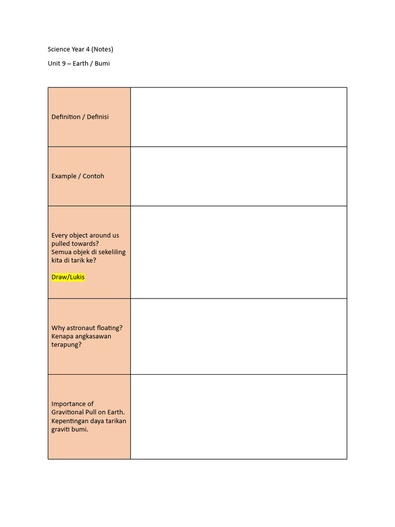Science Year 4 - Earth | PDF