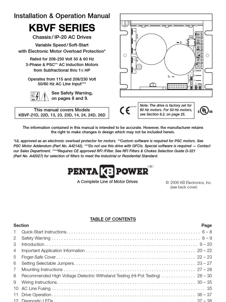 KBVF Series Drive Installation Manual | PDF | Alternating Current ...