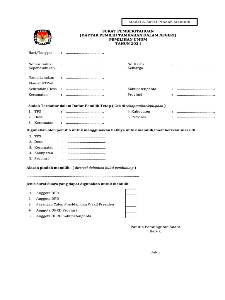 SURAT PEMBERITAHUAN DPTB | PDF