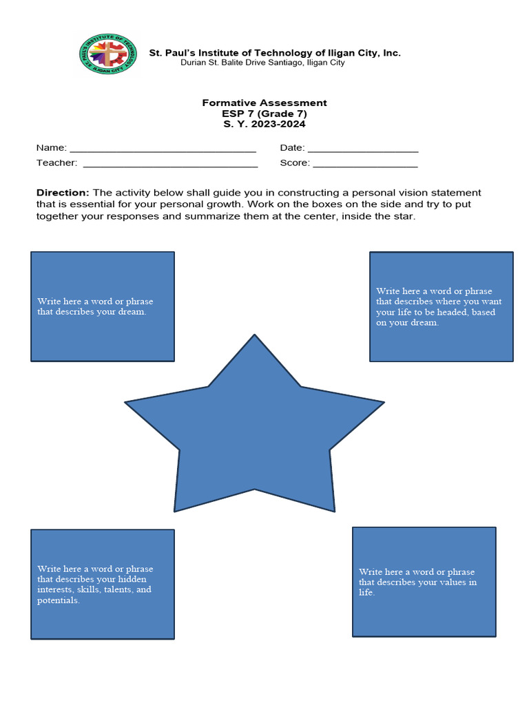 ESP 7 Formative Assessment 2nd Quarter | PDF