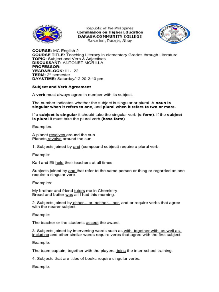 Handouts in English 2antonet | PDF | Grammatical Number | Plural