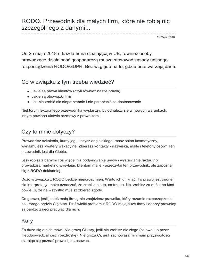 RODO_Przewodnik-dla-malych-firm | PDF