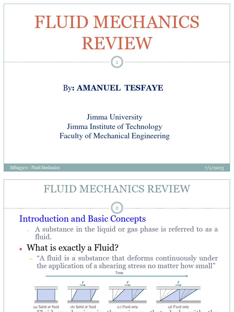 Fluid Mechanics Review | PDF | Buoyancy | Fluid Dynamics