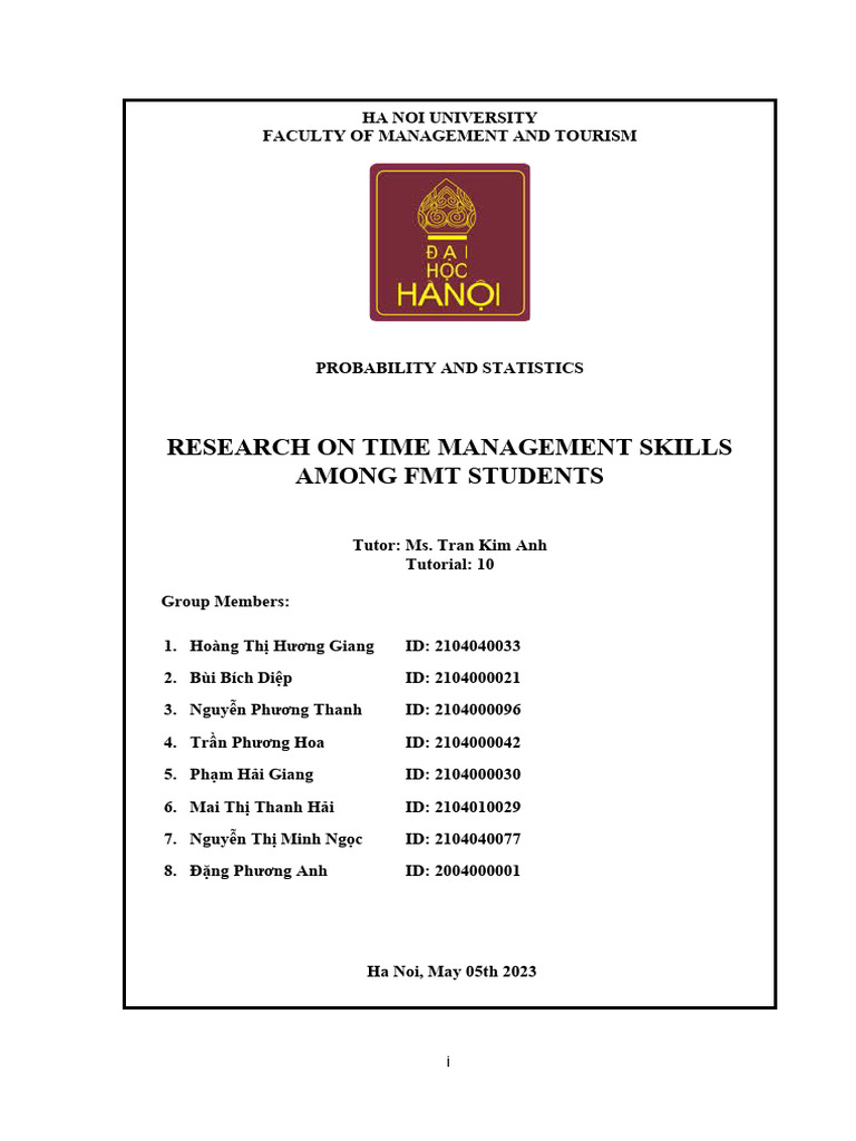 Research On Time Management Skills Among FMT Students | PDF | Chi ...