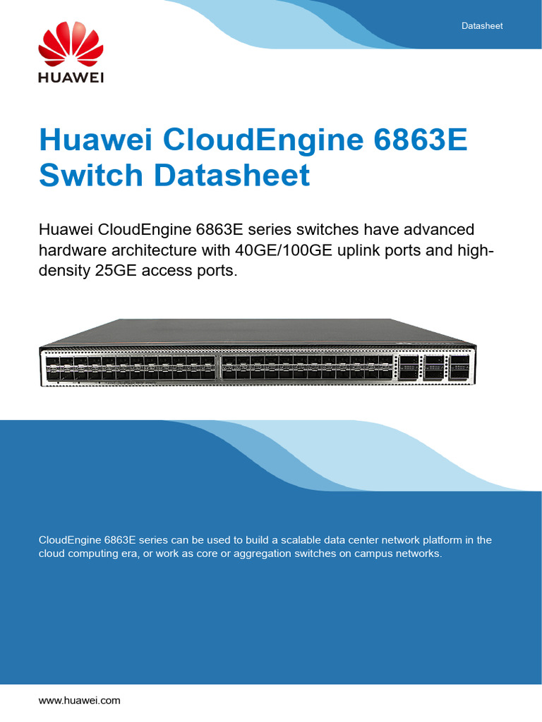 Huawei CloudEngine 6863E Switch Datasheet | PDF | Computer Network | I Pv6