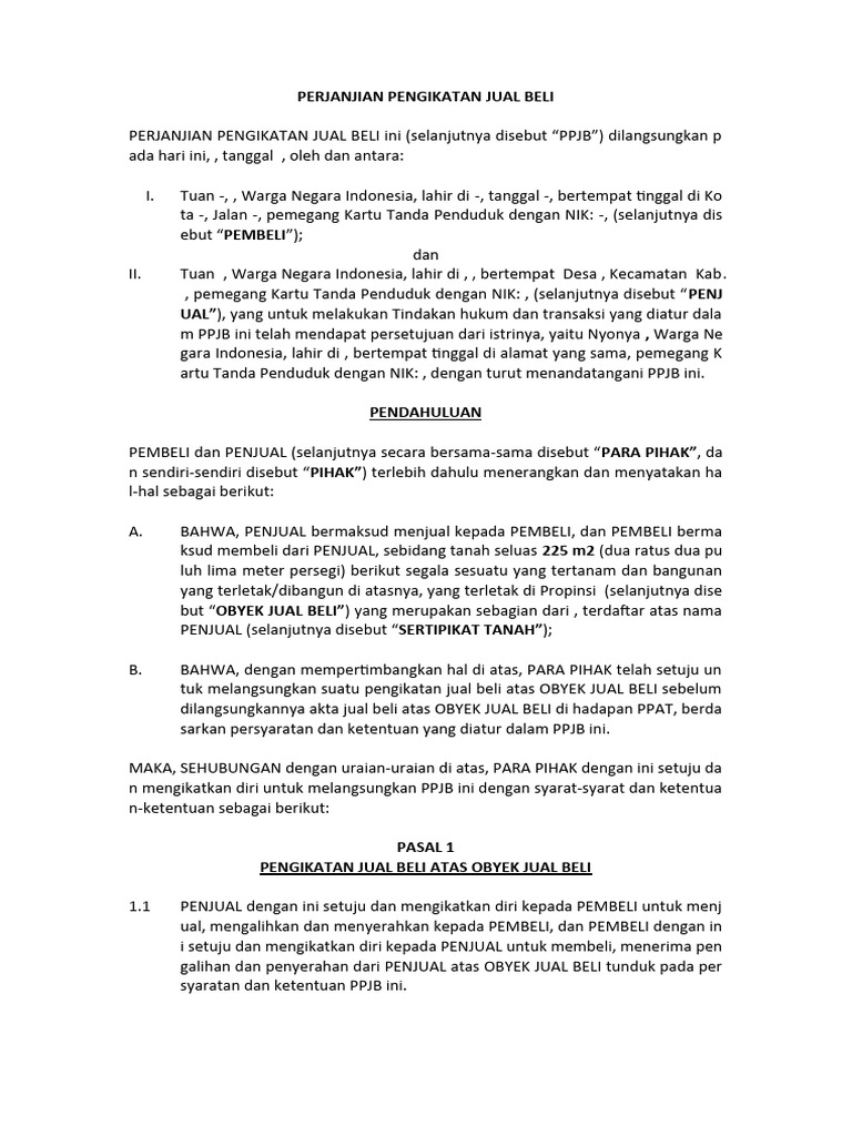 23-08-03 Template PPJB | PDF