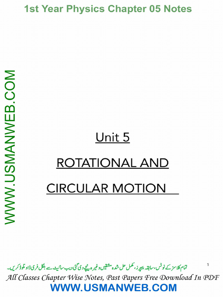 11th Physics Chapter 5 Notes | PDF