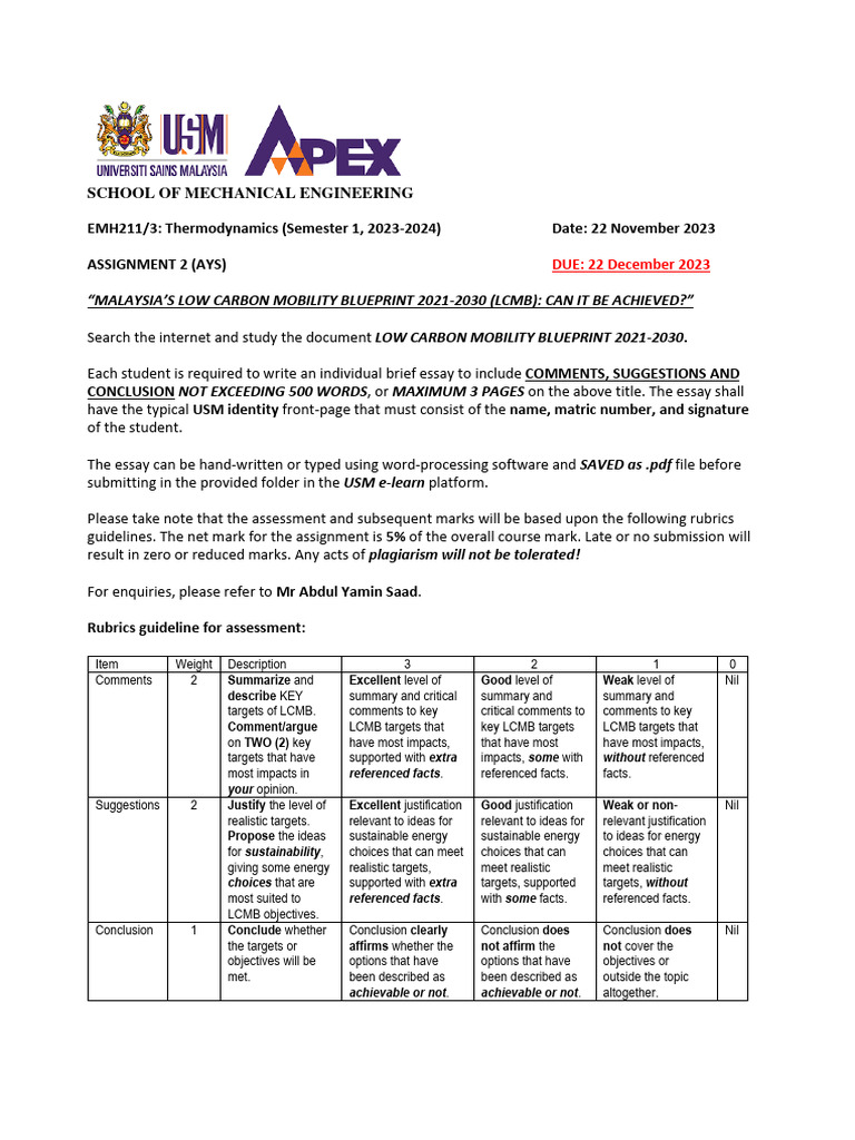 Assignment 2 THERMODYNAMICS | PDF