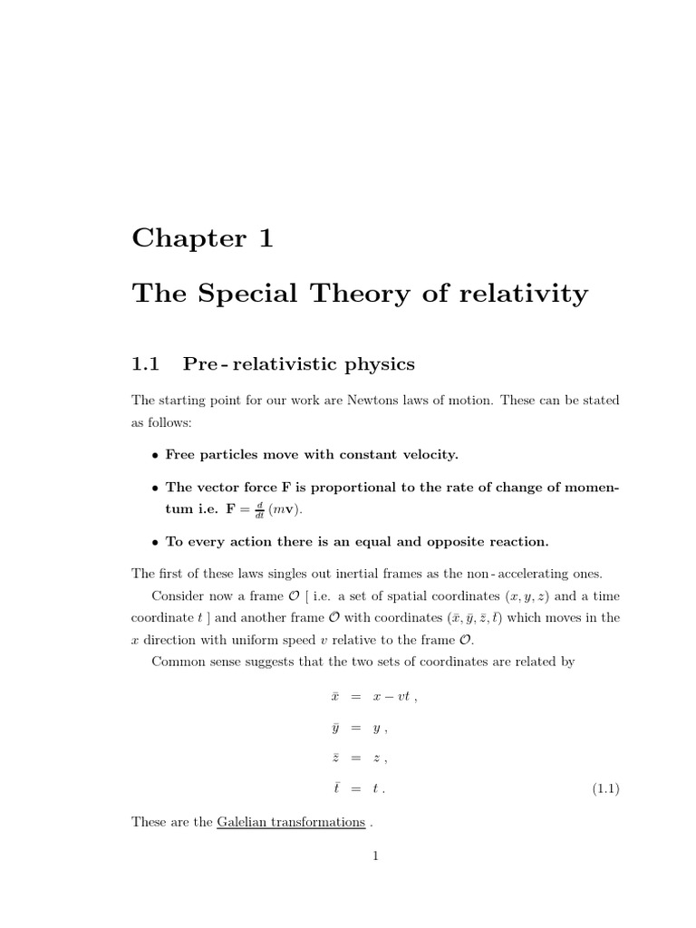Special Theory of Relativity Overview | PDF | Special Relativity ...