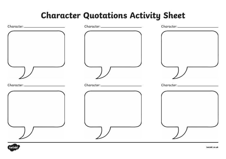 Roi2 e 32 Character Quotations Activity Sheet | PDF