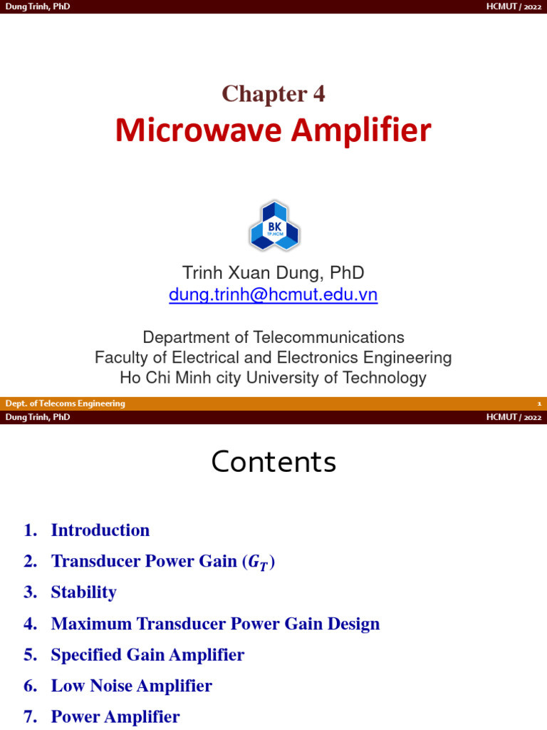Microwave Amplifier Design Guide | PDF | Amplifier | Computer Science