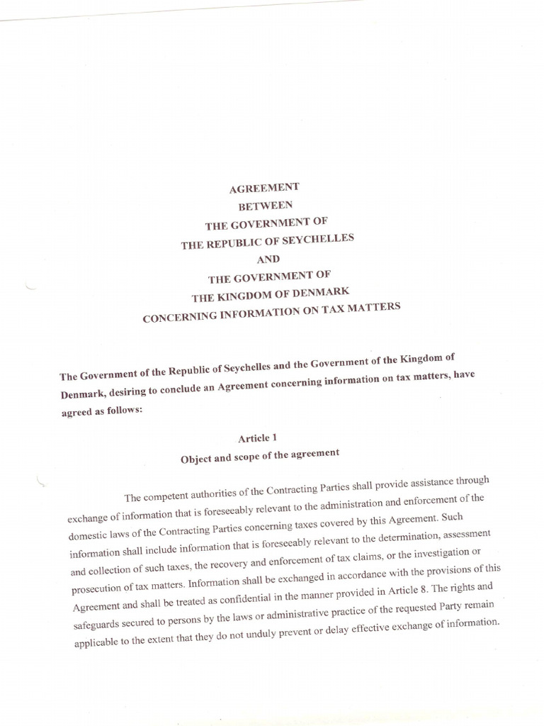 Denmark Agreement | PDF