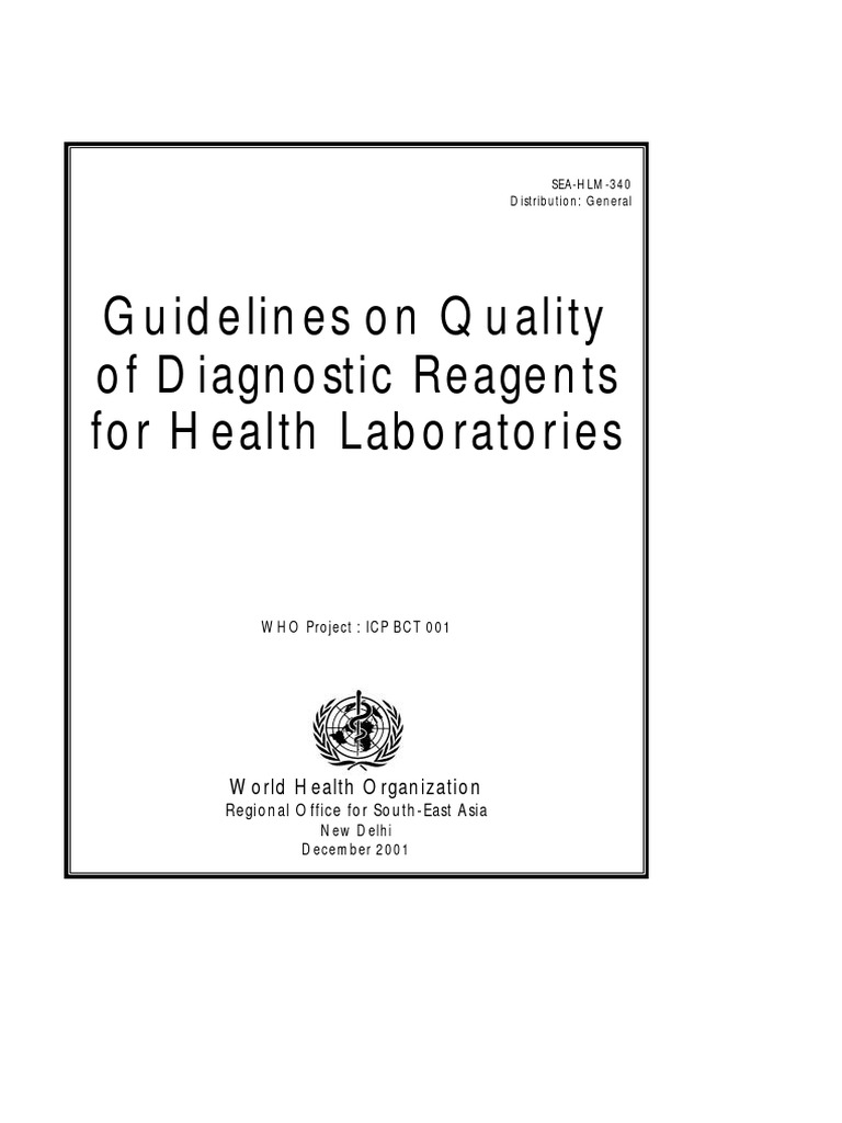 Guide OMS Guidelines On Quality of Diagnostic Reagents | PDF | Quality ...