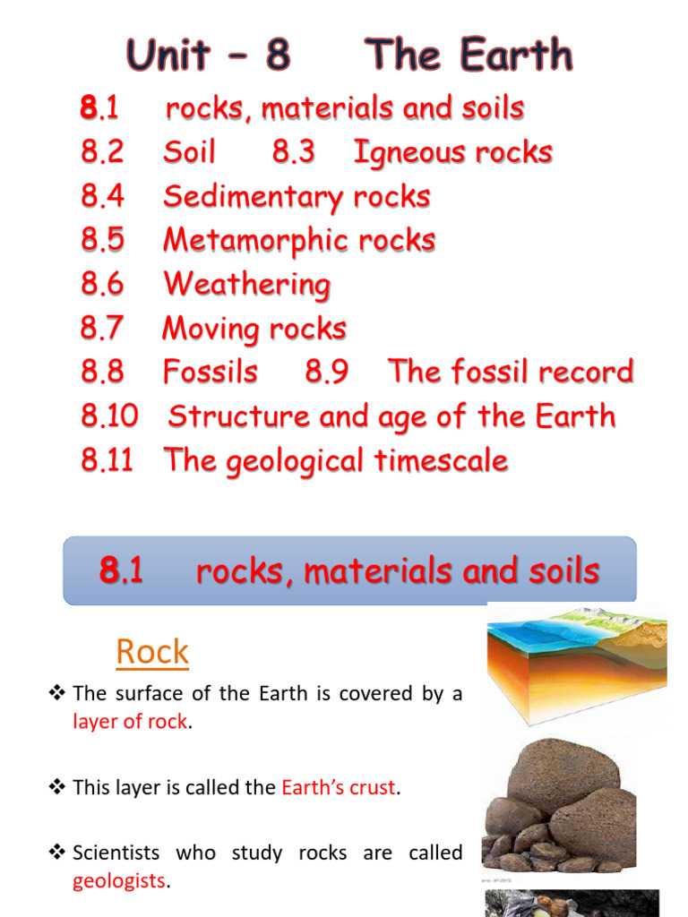 Unit-8 (Check Point 7 Pre Igcse) | PDF | Rock (Geology) | Weathering