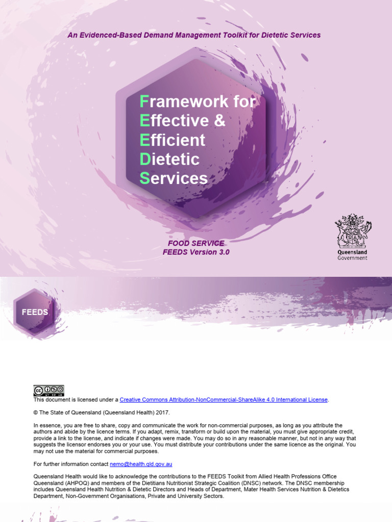 Food Service Framework | PDF | Dietitian | Nutrition