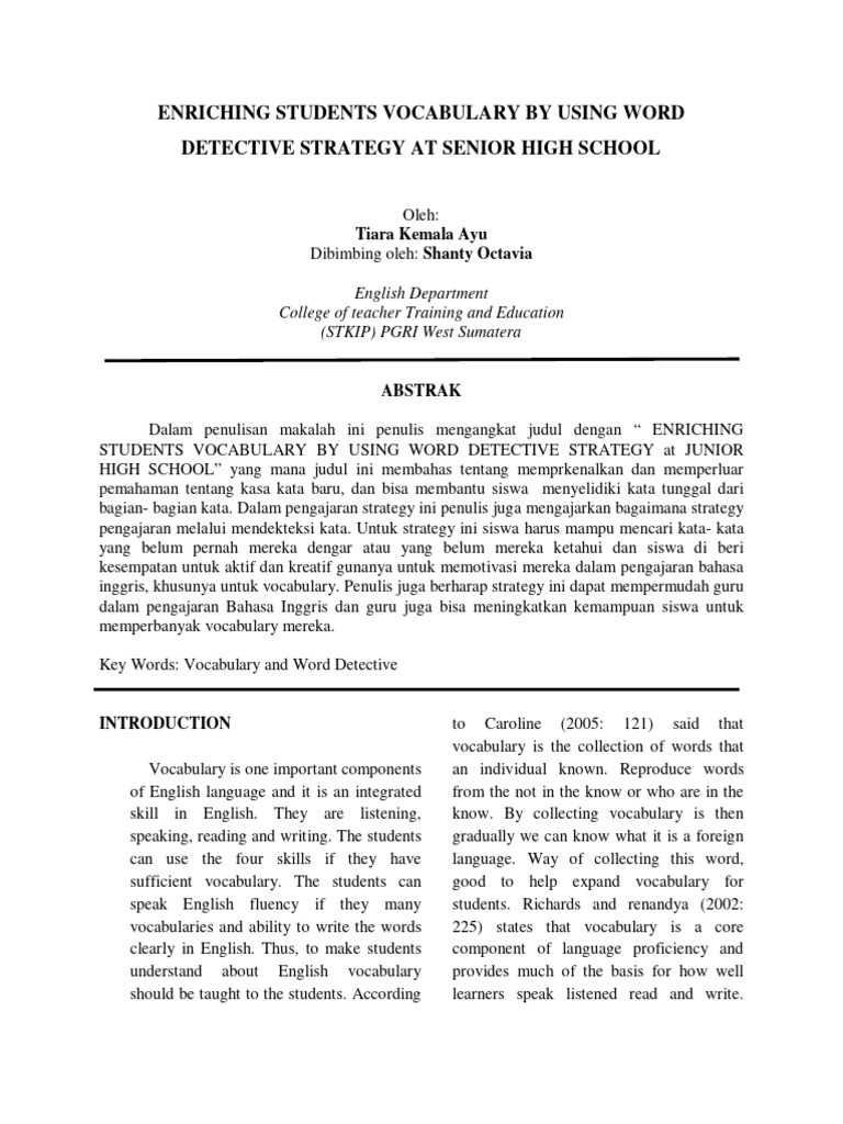 Word Detective Strategy | PDF | Vocabulary | Foreign Language