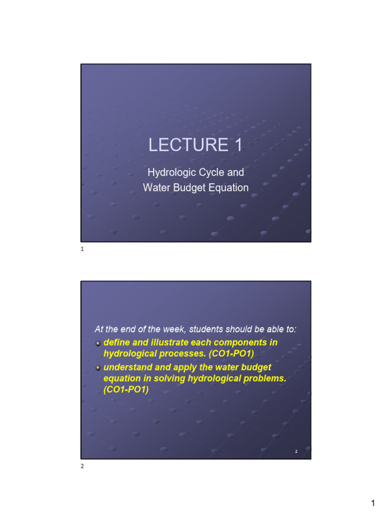 Hydrologic Cycle and Water Budget Equation | PDF | Hydrology | Drainage ... Hydrologic Cycle and Water Budget Equation | PDF | Hydrology | Drainage ...