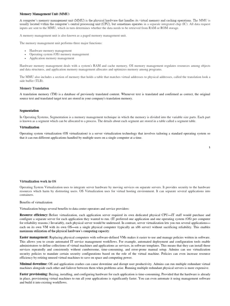 Memory Management Unit | PDF | Virtualization | Desktop Virtualization