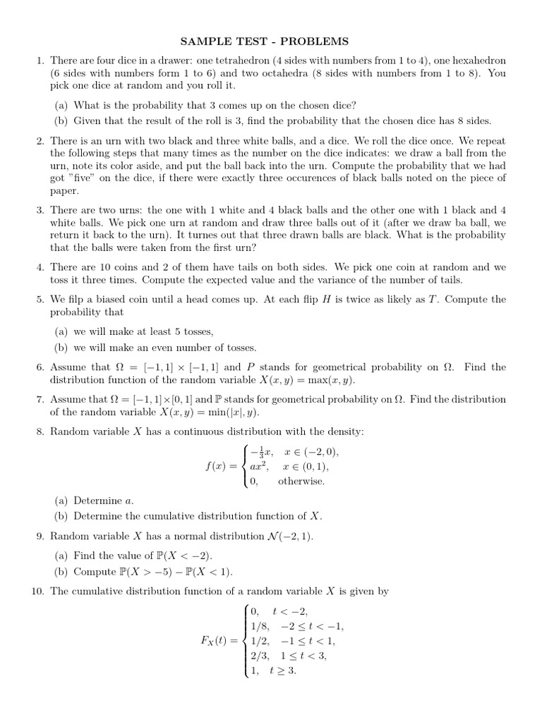 Sample Problems | Download Free PDF | Probability Distribution | Statistical Models