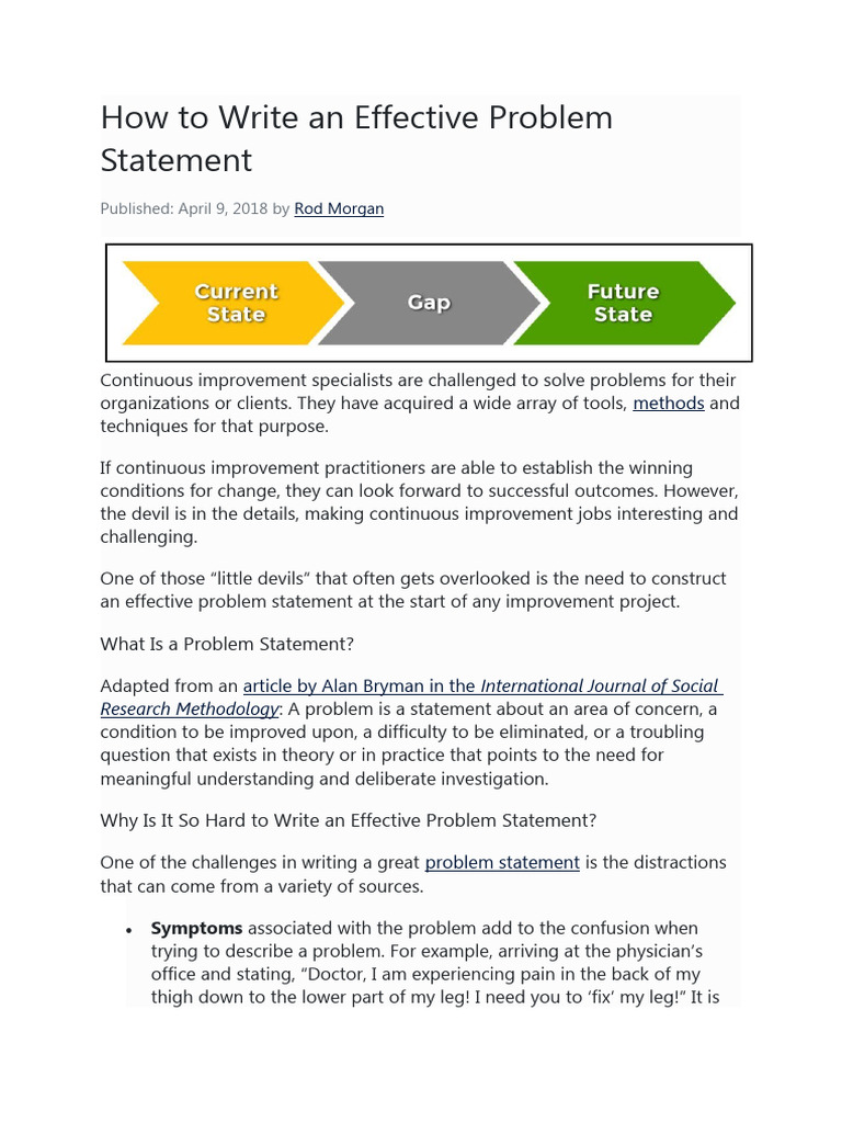 Effective Problem Statement | Download Free PDF | Call Centre | Physician