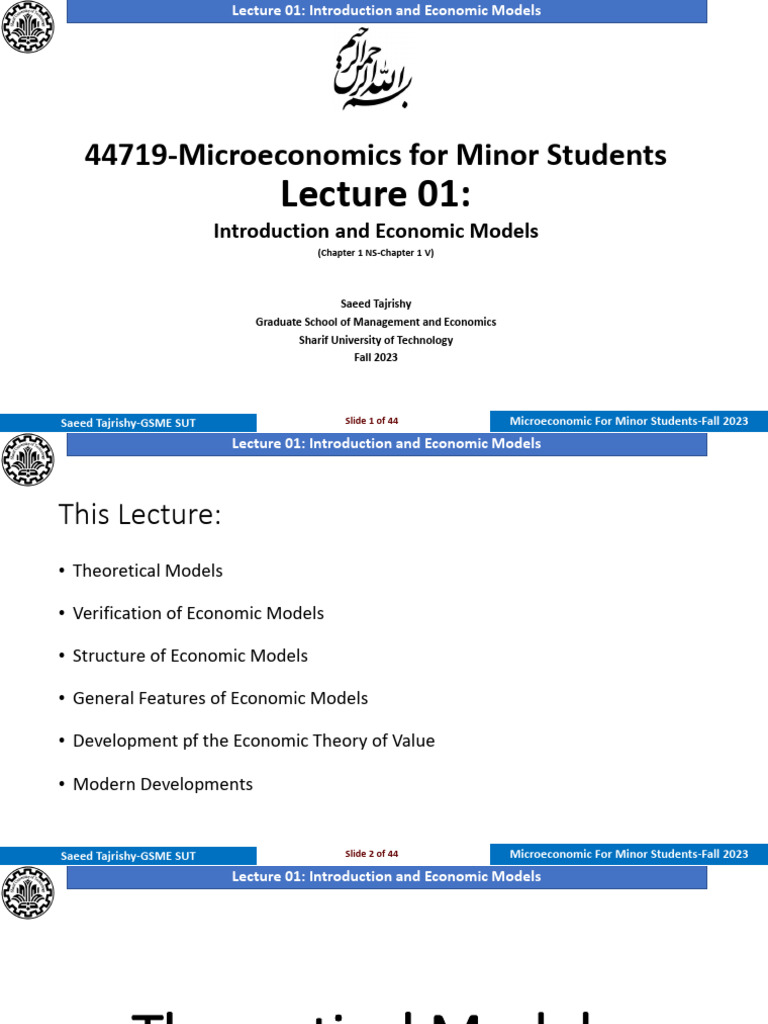 MicroMinor1402 Lecture01 | PDF | Economics | Microeconomics