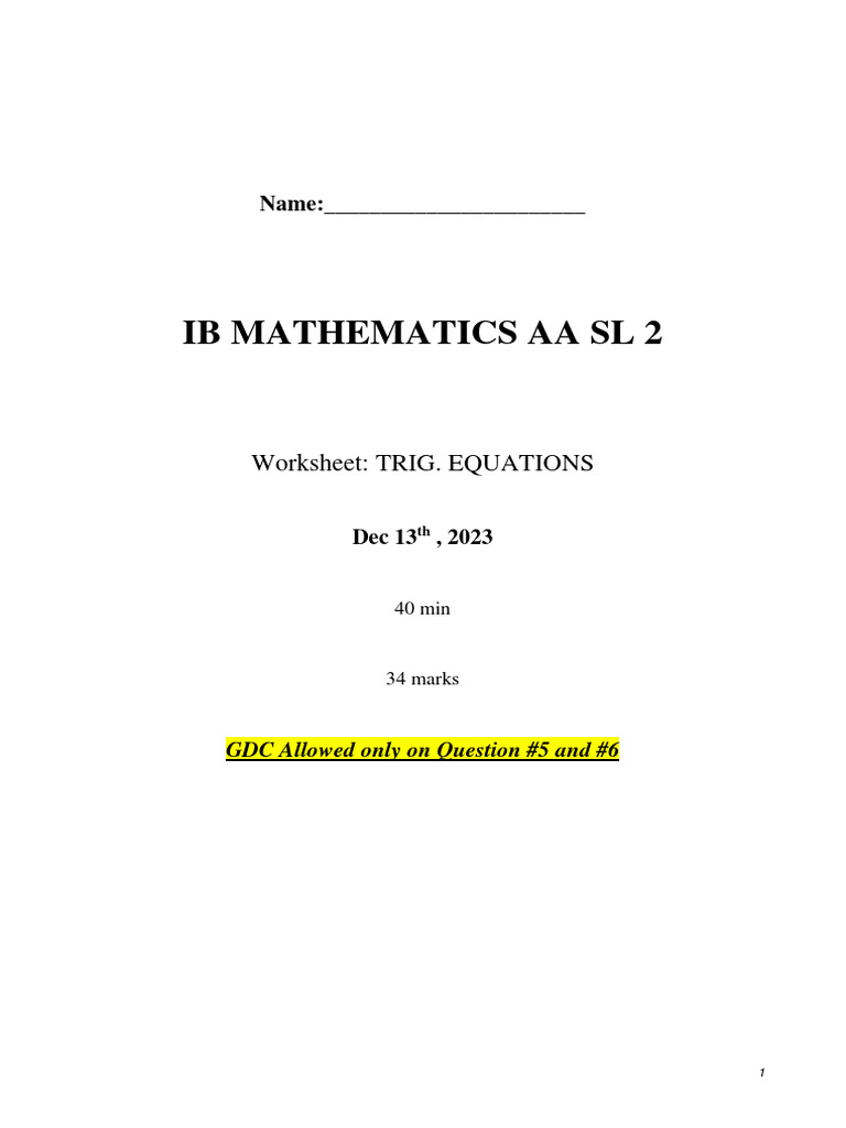 Trig Equations | PDF | Mathematics | Complex Analysis