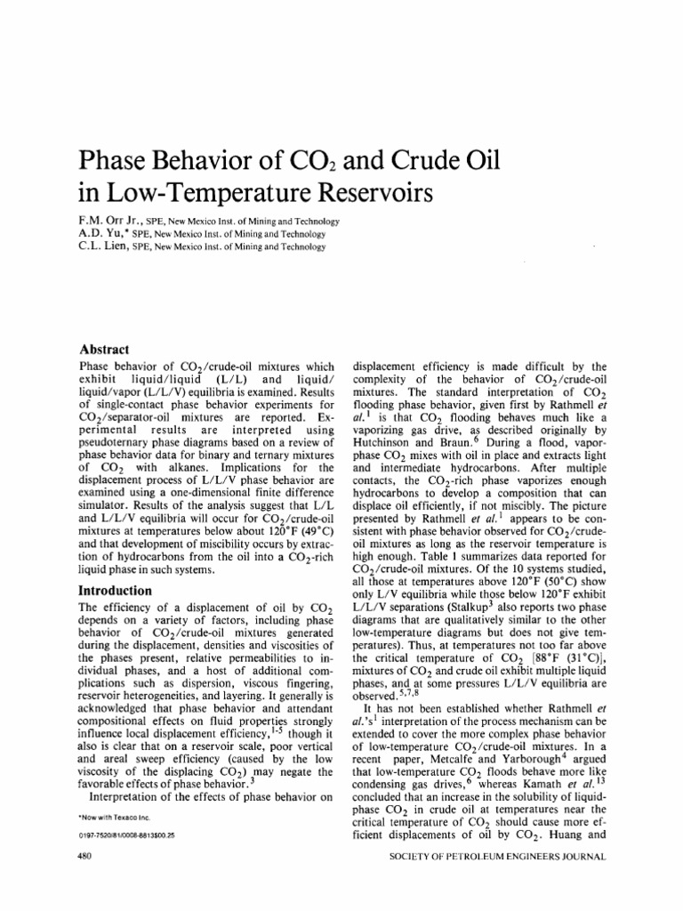 Phase Behavior of CO2-nC10 and CO2-nC16 | PDF | Phase (Matter) | Petroleum