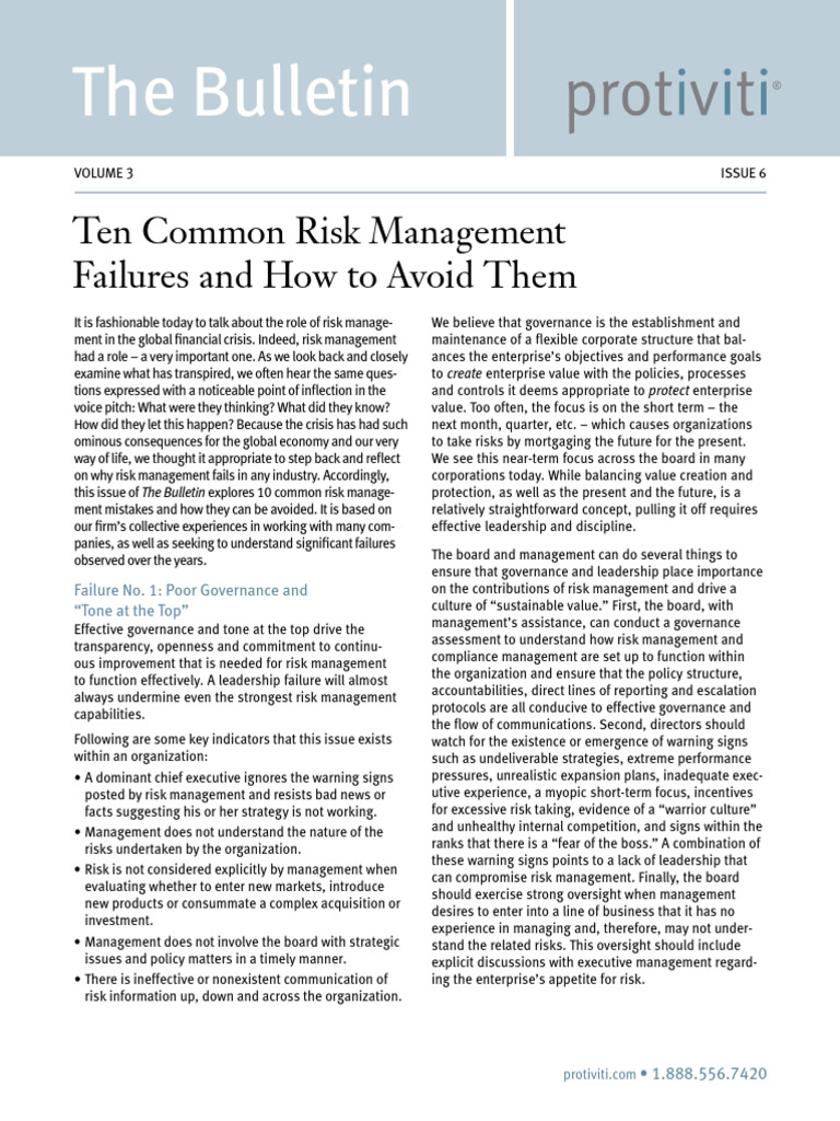 Bulletin v3 Issue6 | PDF | Risk | Risk Management