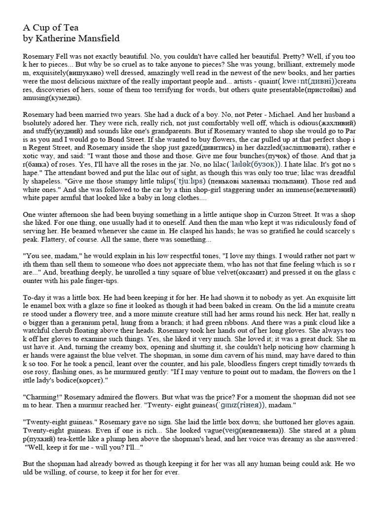 A Cup of Tea (Full) | PDF