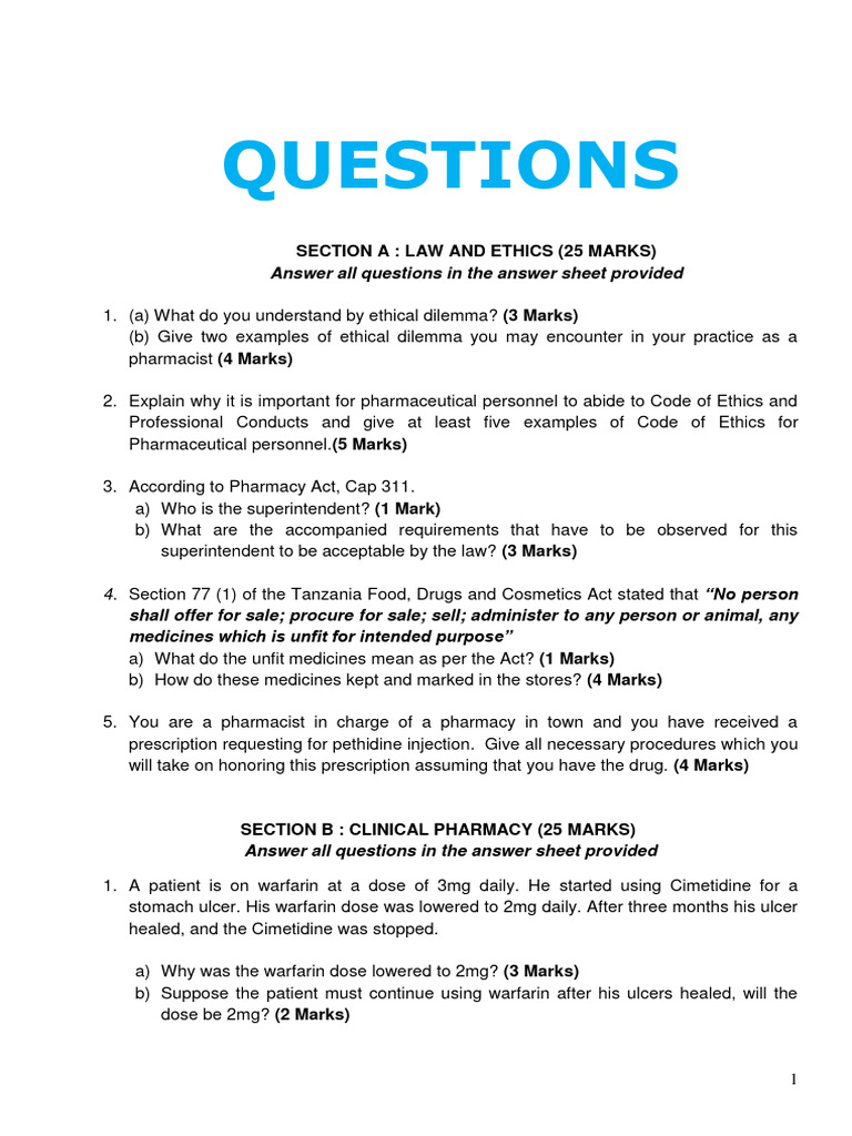 sample qns 18 | PDF | Medical Prescription | Pharmacy